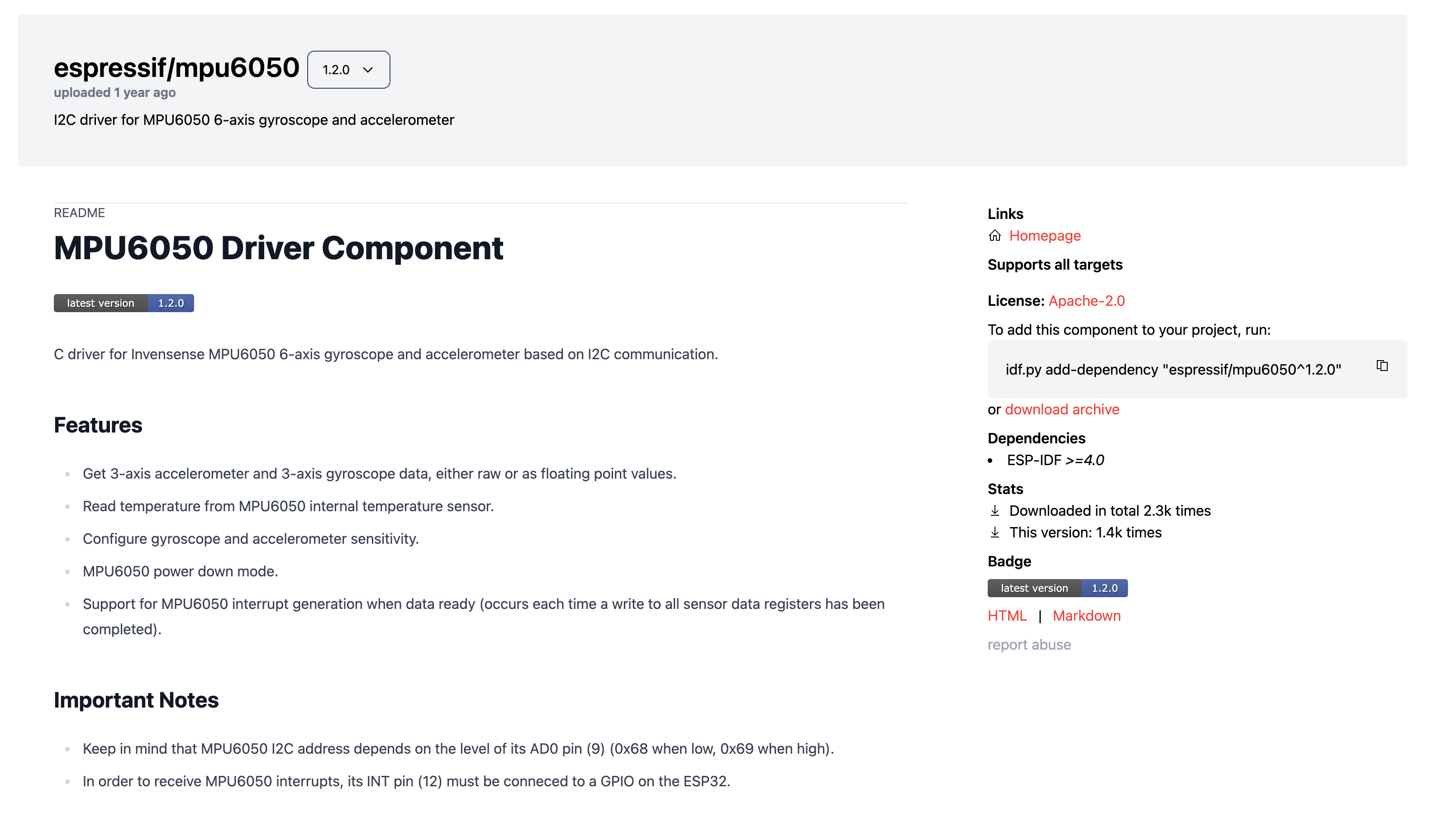 ESP32学习笔记----MPU6050使用 | willowの博客